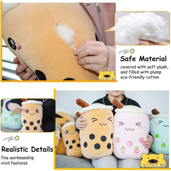 AIXINI | Toys | 96 Inch Boba Plush Stuffed Bubble Tea Plushie Cartoon Milk Tea Cup Pillow | Poshmark